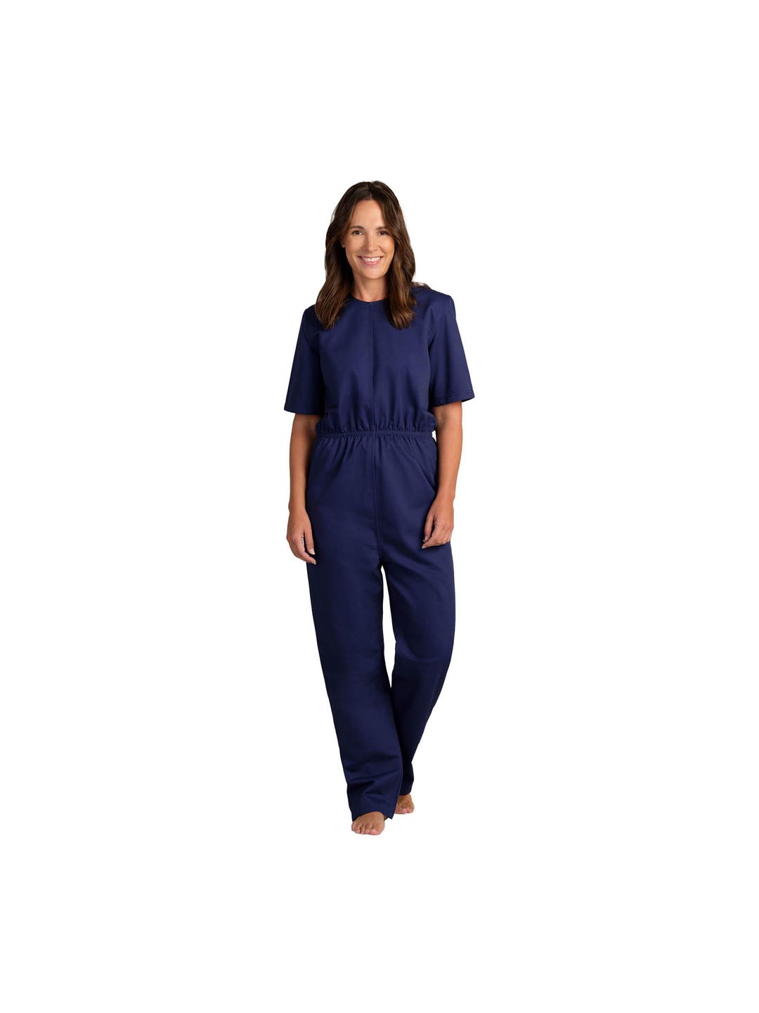 Tear-proof One-piece Bodysuit With Back Zipper Closing- Short Sleeves ...