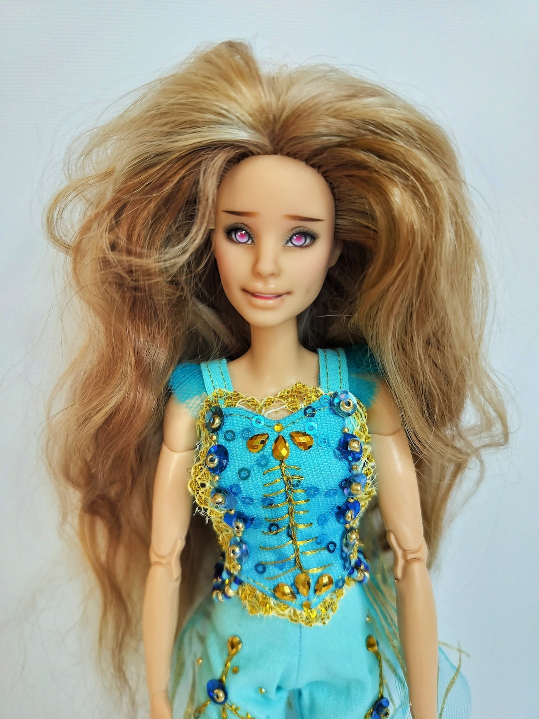 Barbie Reroot Repaint Customs Oak Handmade Art Doll With Natural Hair ...