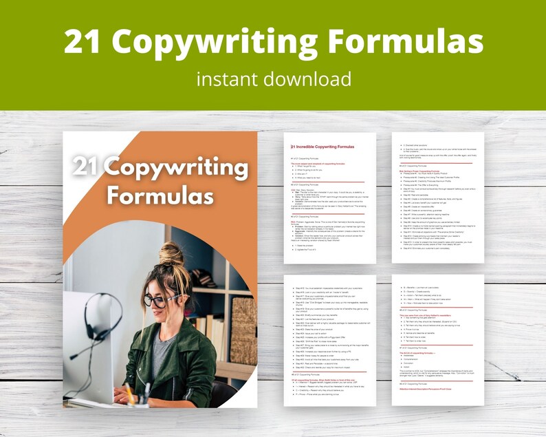 21 Copywriting Formulas Done for You Template Fill in the - Etsy Australia