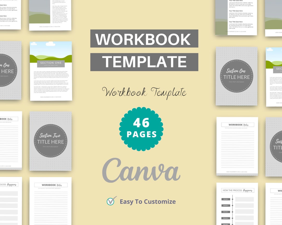 Modern Workbook Canva Templates Worksheets Template - Etsy