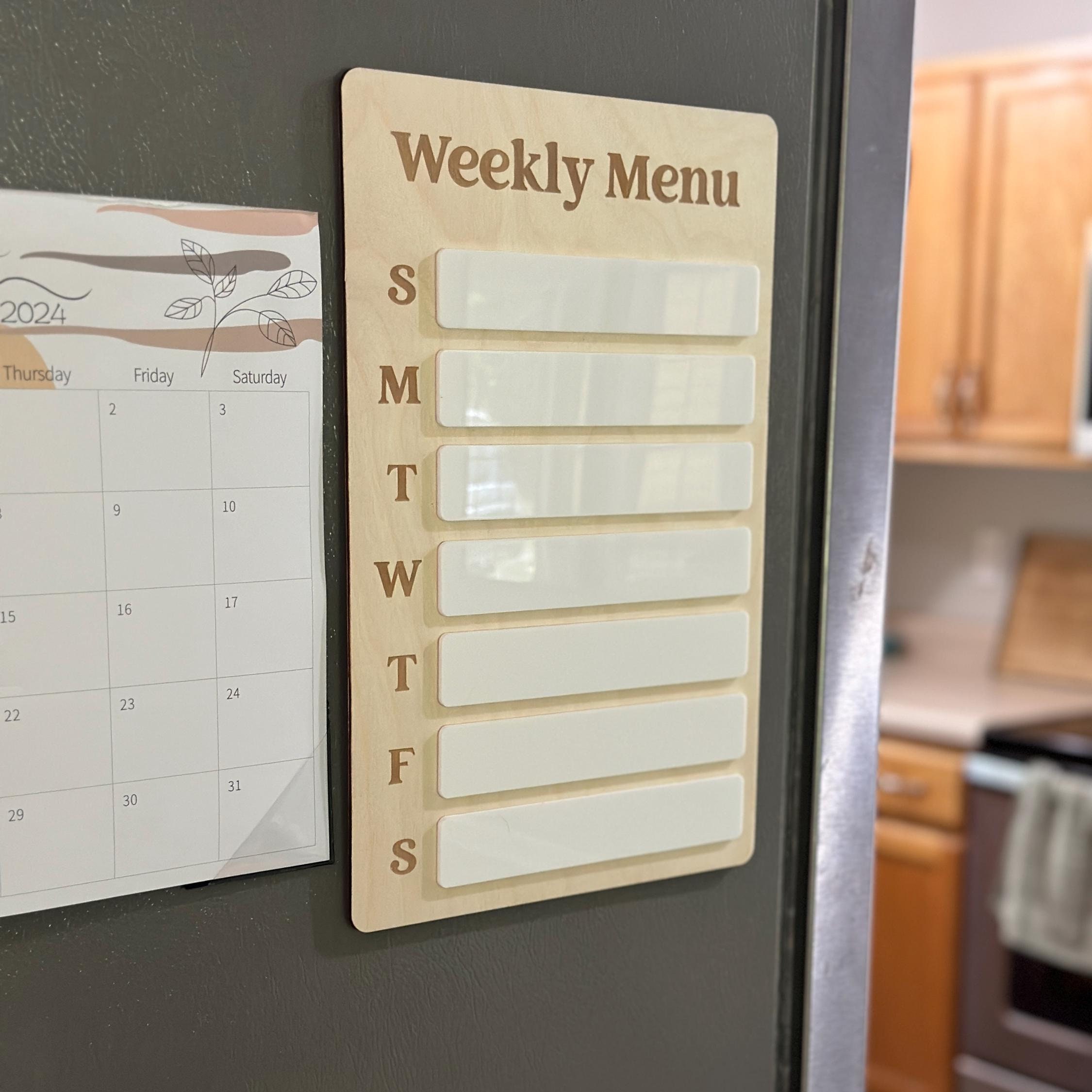 Weekly Meal Planner Weekly Menu Planner Magnetic Menu Board - Etsy