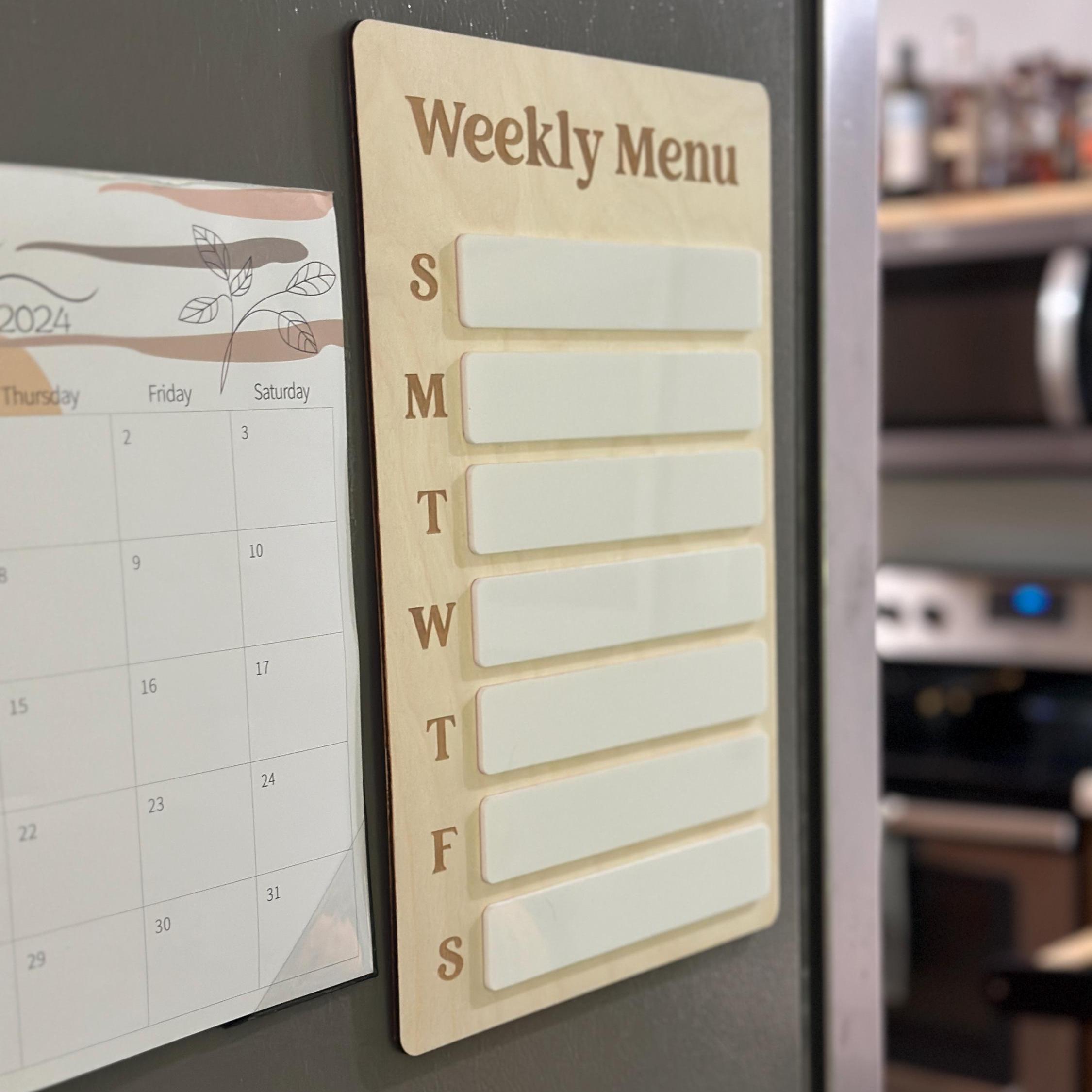 Weekly Meal Planner Weekly Menu Planner Magnetic Menu Board - Etsy
