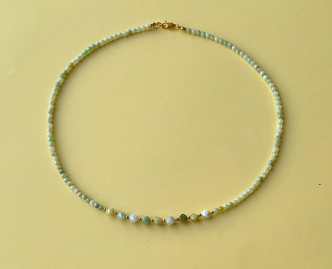 Genuine Burma Jade (jadeite), Undyed, Interestingly Combined: Delicate ...