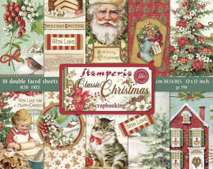 Stamperia-classic Christmas-12x12 Paper Pad - Etsy