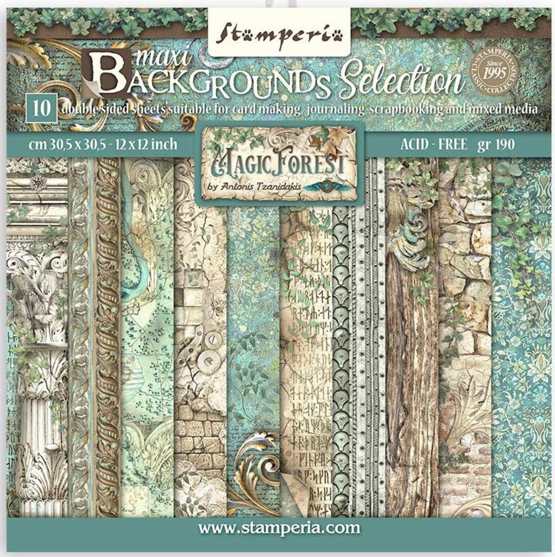 Stamperia-magic Forest Backgrounds-12×12paper Pad - Etsy