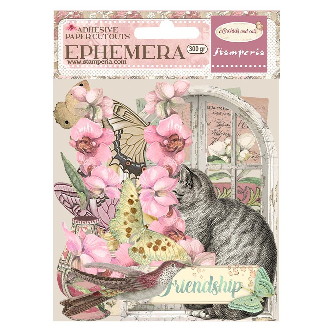 Stamperia Ephemera - Orchids and Cats - Etsy