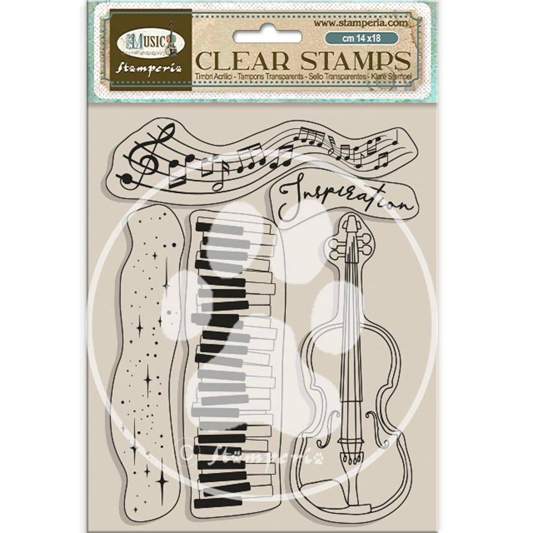 Stamperia Acrylic Stamp Cm 14x18 - Music Violin - Etsy