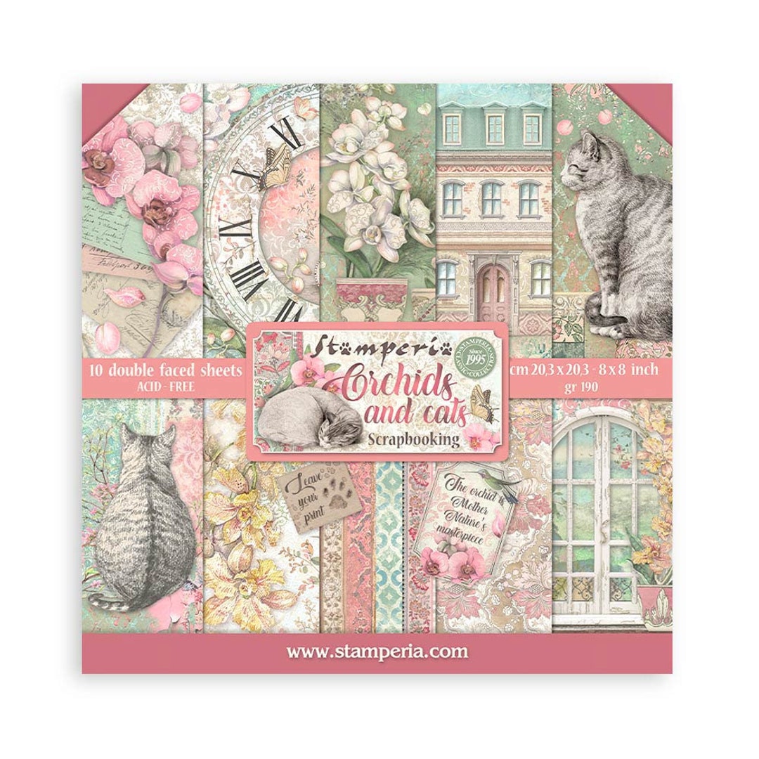 Stamperia Scrapbooking Small Pad 10 Sheets Cm 20,3X20,3 (8"x8 ...