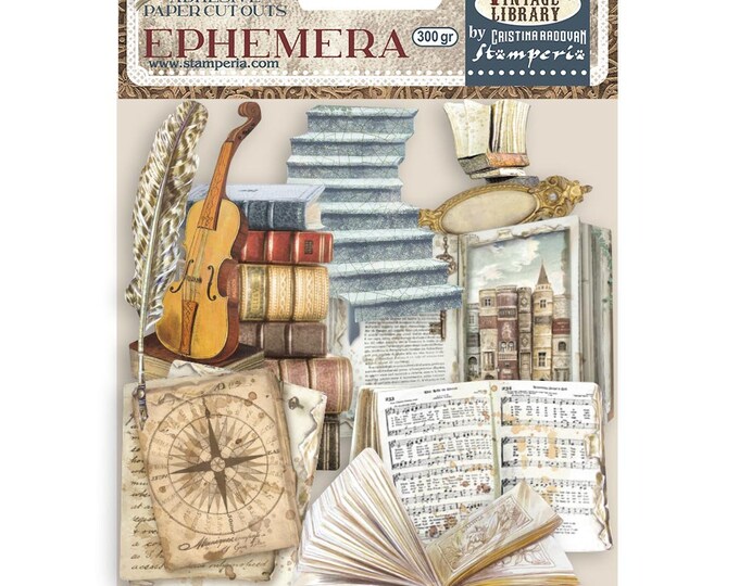 New Stamperia Ephemera - Vintage Library - Etsy