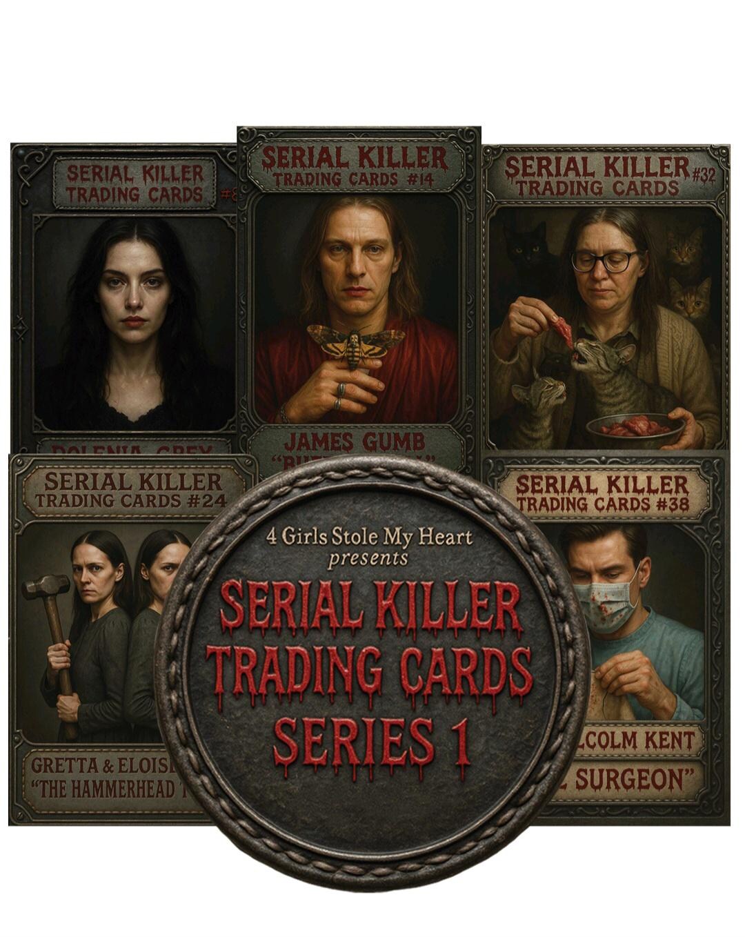 4girlsstolemyheart 3D PET Washi- Serial Killer Trading Catds Series 1 ...