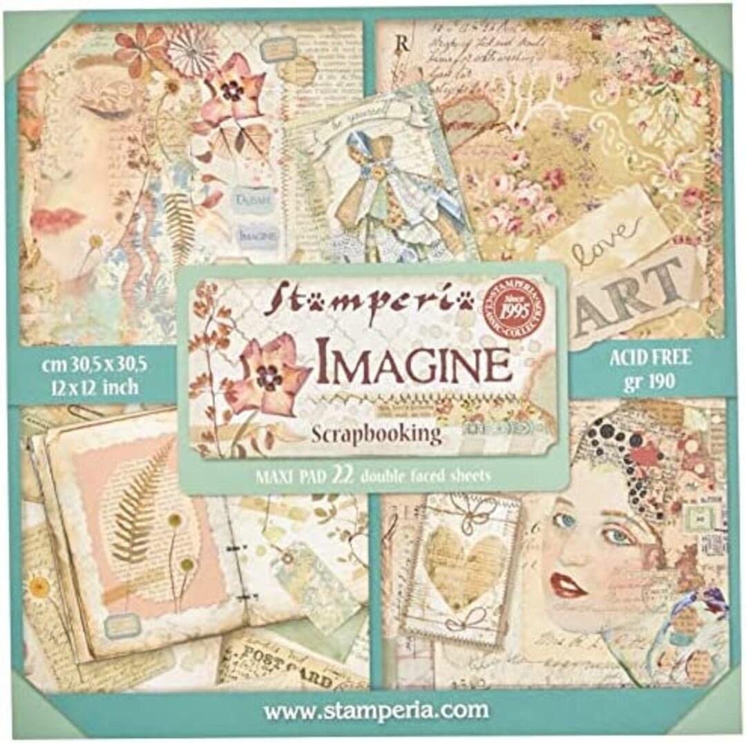 Stamperia-imagine-22 Sheet-12×12 Paper Pad - Etsy