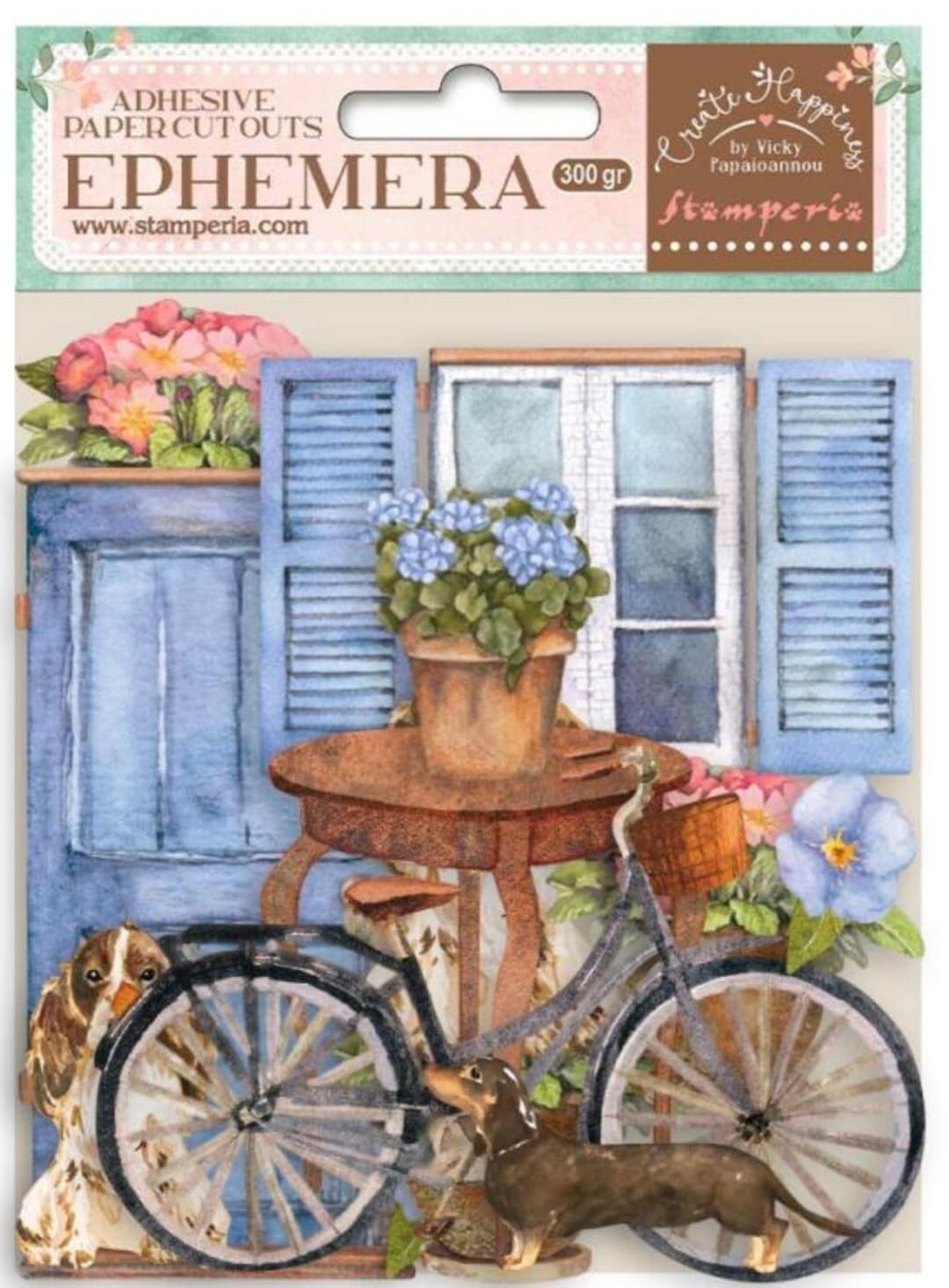 Stamperia Assorted Ephemera - Welcome Home Home Village Bicycle and ...