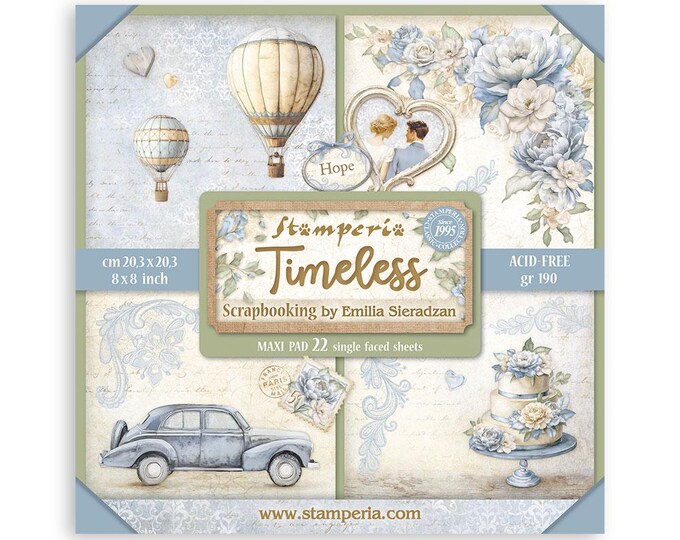 Stamperia Scrapbooking Pad 22 (8"x8") Sheets -single Face - Timeless - Etsy