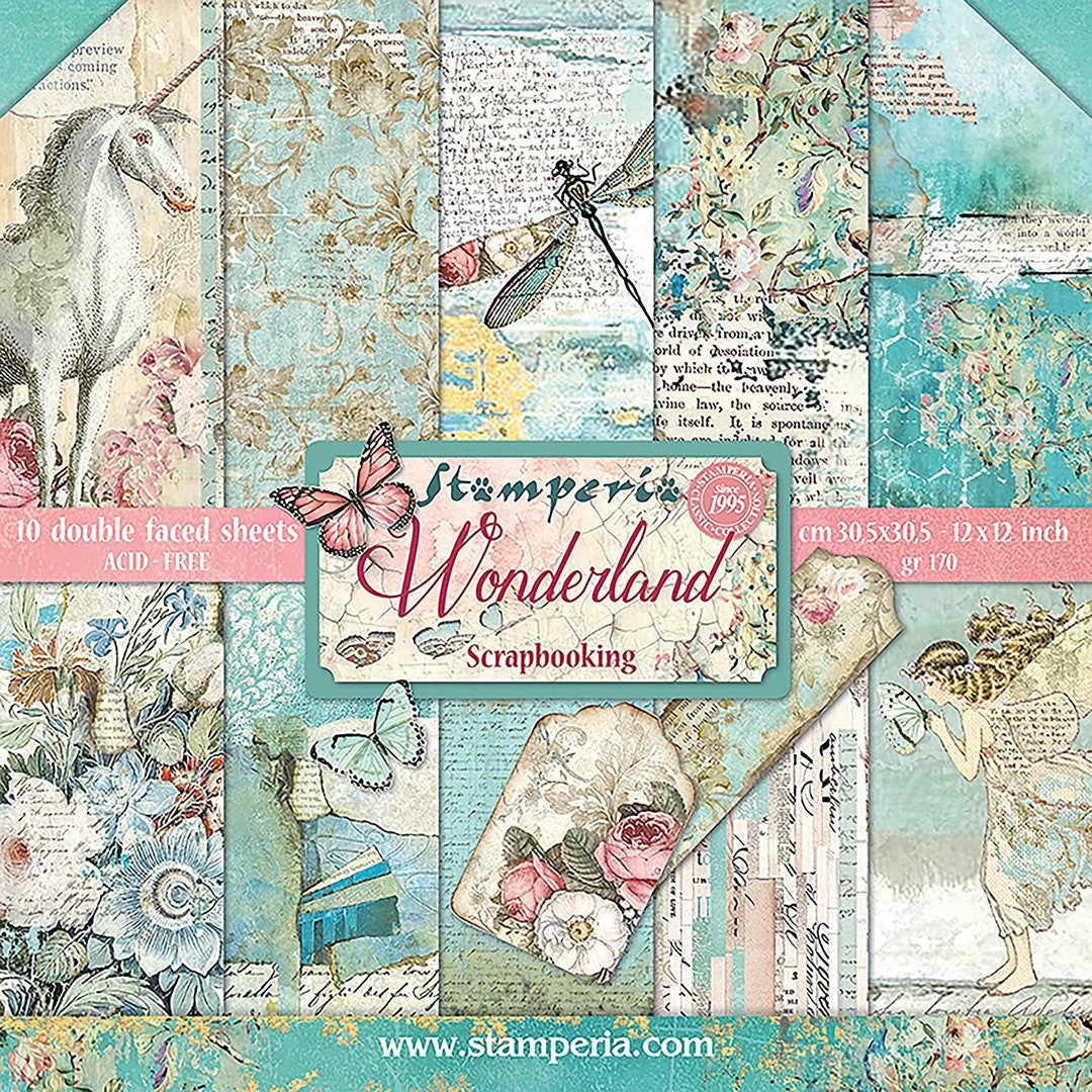 Stamperia-wonderland-12×12paper Pad - Etsy