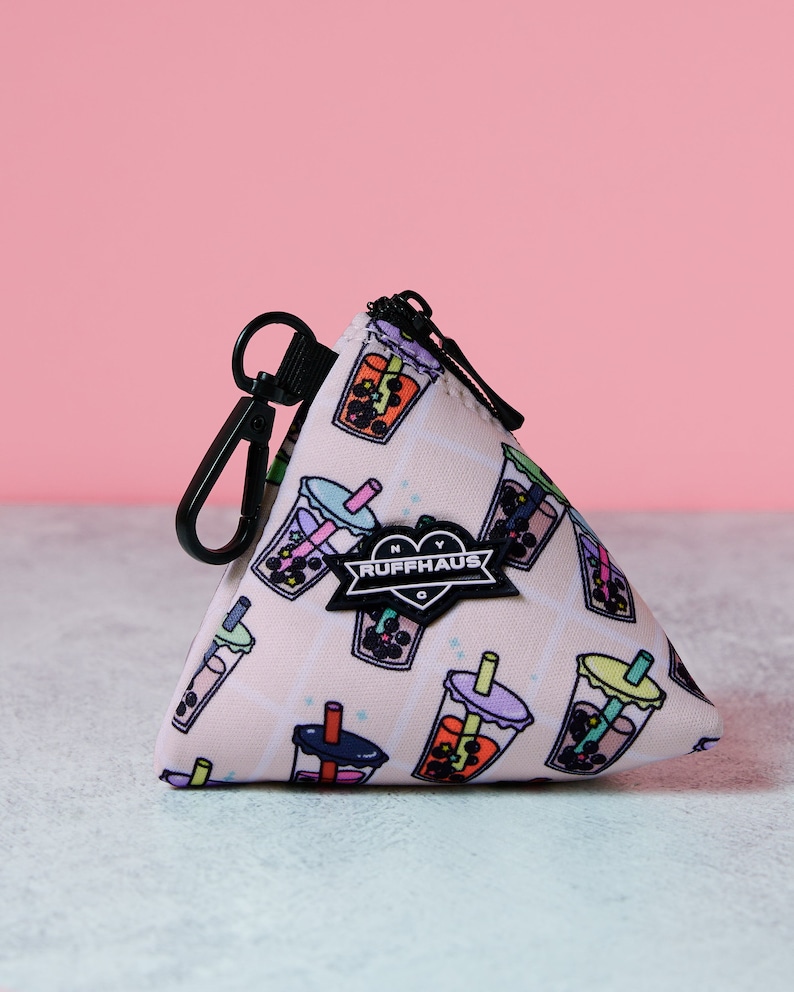 Boba Bubble Tea Poop Bag Holder, Cute Milk Tea Print Dog Treat Bag ...