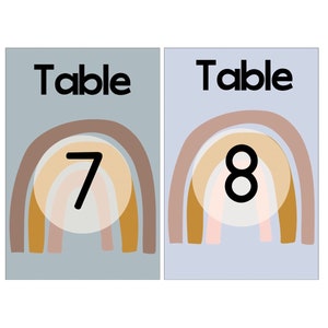 Boho Rainbow 4x6 Table & Group Labels | Editable | Boho Rainbow ...