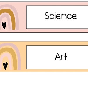 EDITABLE Printable Boho Rainbow Schedule Cards, Classroom Decor ...