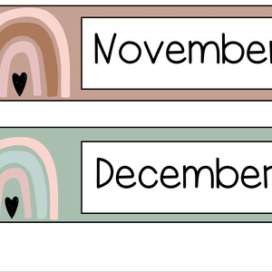 EDITABLE Printable Boho Rainbow Calendar, Classroom Decor, Classroom ...
