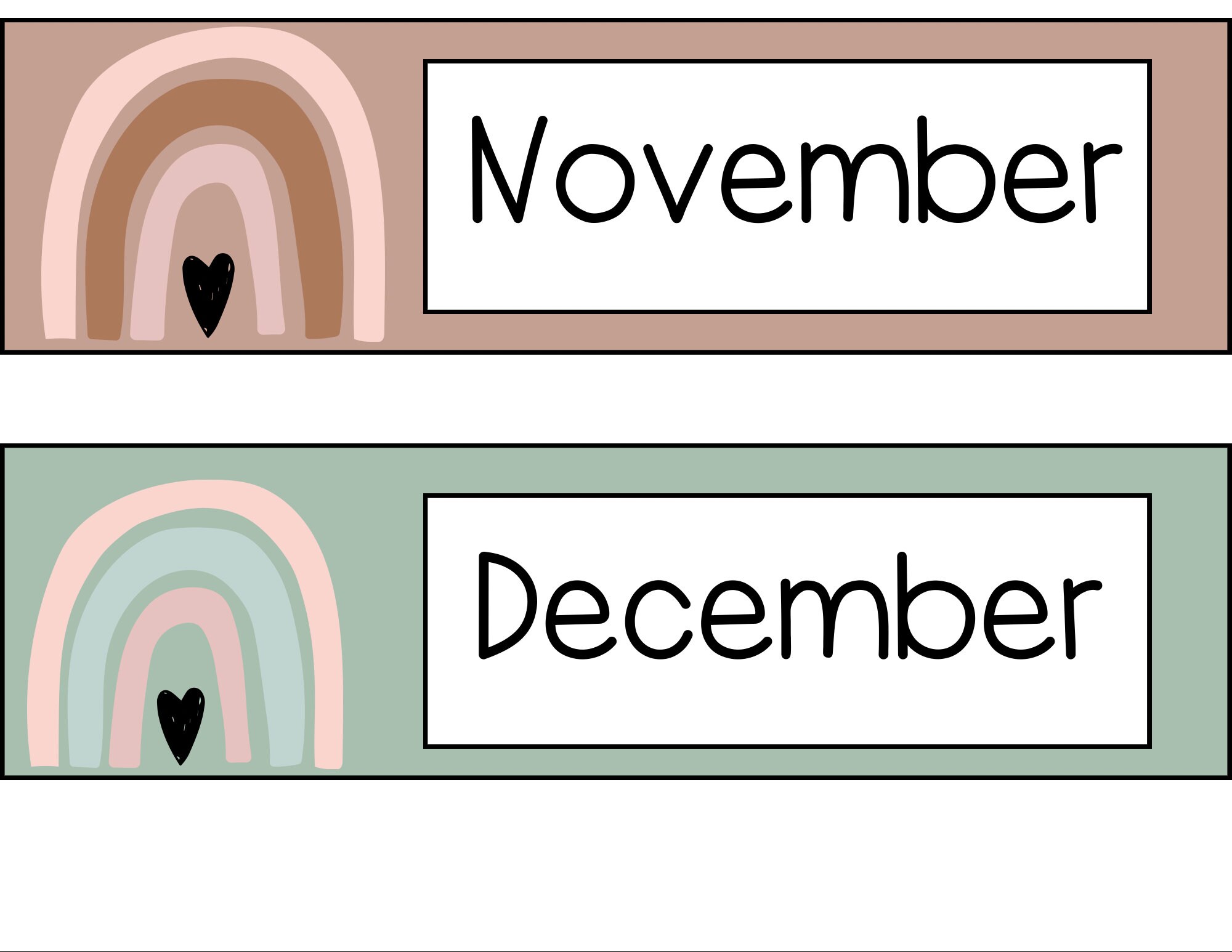 EDITABLE Printable Boho Rainbow Calendar, Classroom Decor, Classroom ...