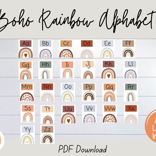 Boho Rainbow Classroom Decor Bundle - Etsy