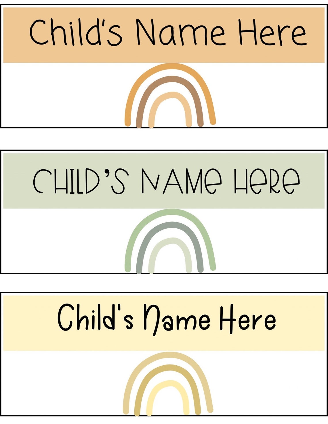 Boho Rainbow Cubby Name Labels - EDITABLE - Etsy