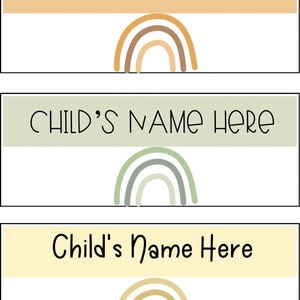 Boho Rainbow Cubby Name Labels - EDITABLE - Etsy