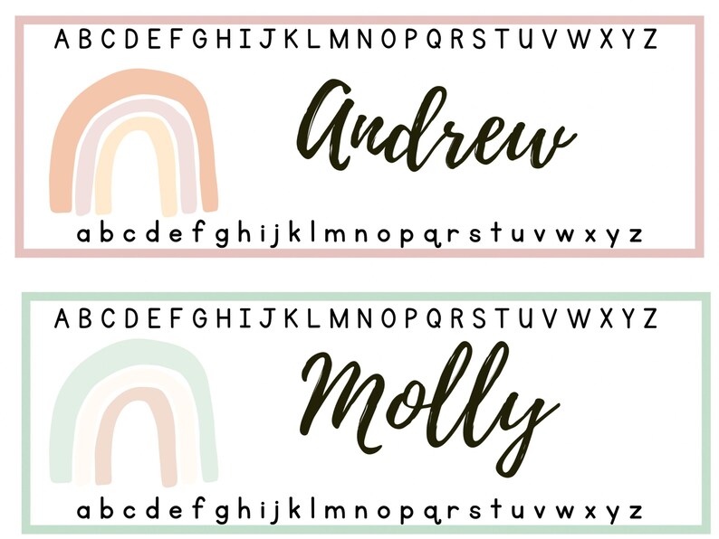 Boho Rainbow Classroom Labels EDITABLE | Etsy