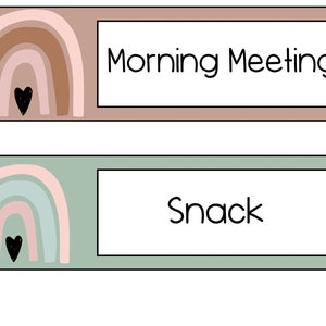 EDITABLE Printable Boho Rainbow Schedule Cards, Classroom Decor ...