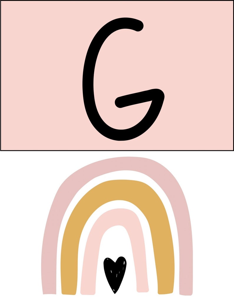 Boho Rainbow Alphabet Posters Neutral Rainbow Classroom - Etsy