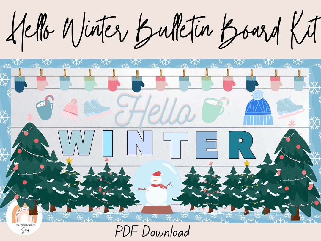 Hello Winter, Winter Bulletin Board Kit, Digital Download - Etsy