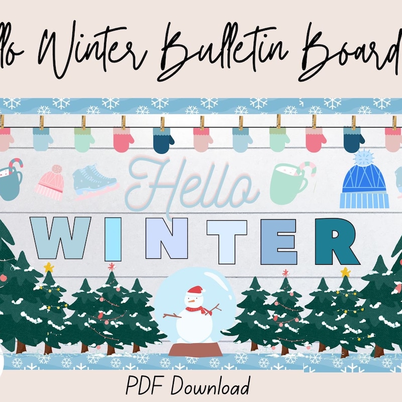 Winter Bulletin Board Kit - Etsy