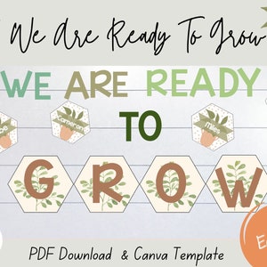 We Are Ready to Grow Bulletin Board Kit, EDITABLE Plant Name Labels ...