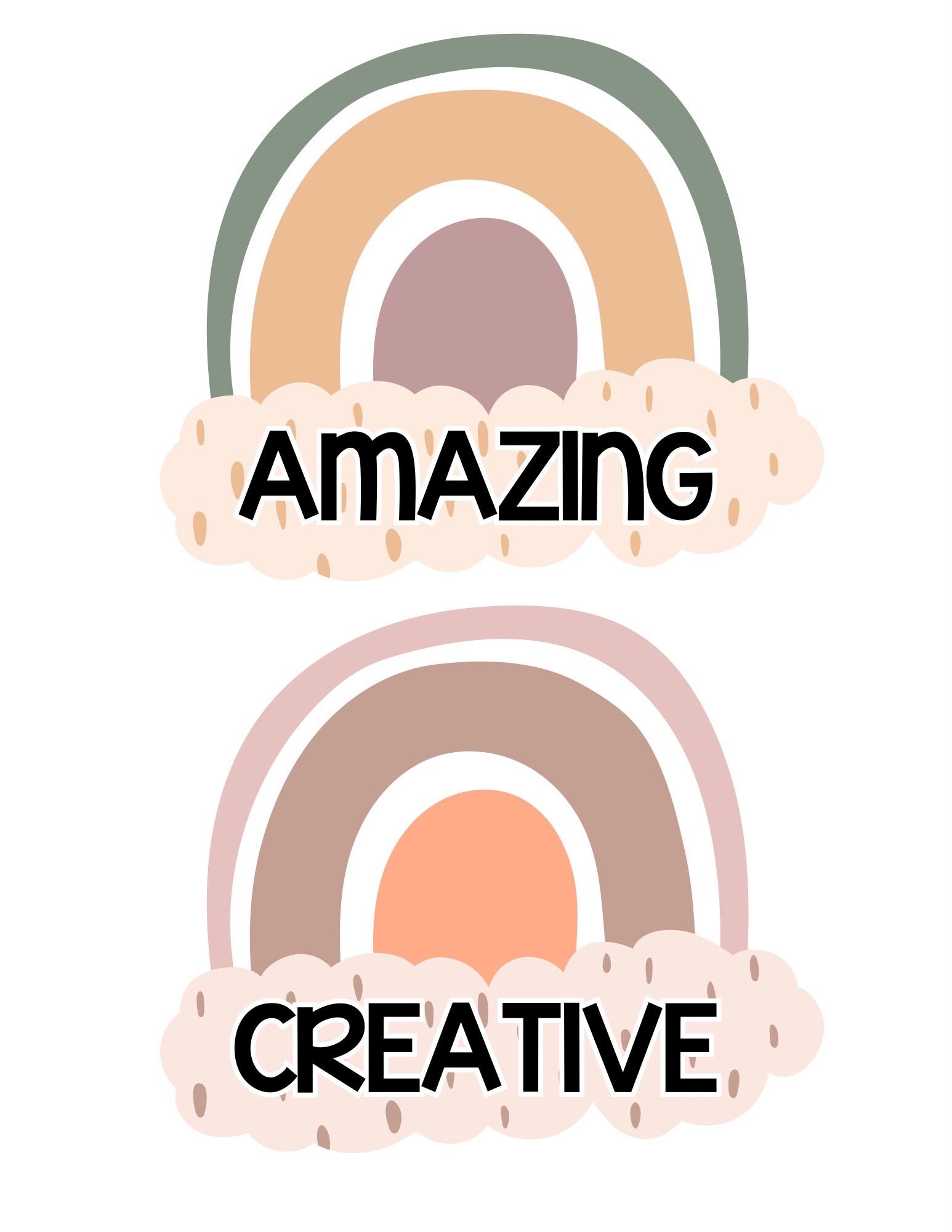 Boho Rainbow Classroom Affirmations 20 Positive Sayings - Etsy