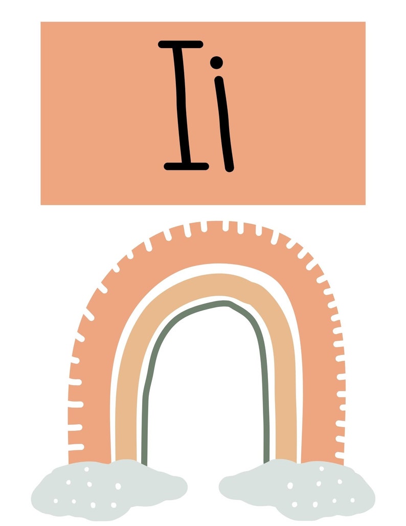 BOHO RAINBOW Alphabet Posters Neutral Rainbow Classroom - Etsy
