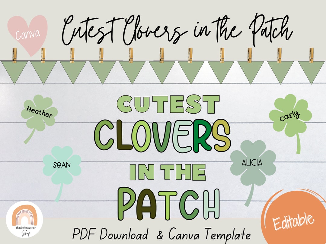 Cutest Clovers in the Patch St. Patrick’s Day Bulletin Board Kit ...