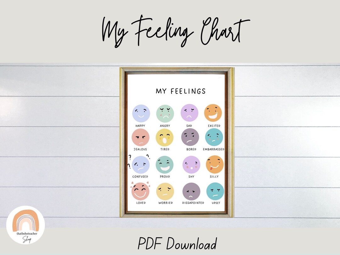My Feelings Chart Print - Etsy