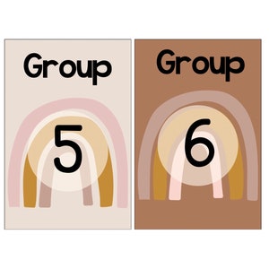 Boho Rainbow 4x6 Table & Group Labels | Editable | Boho Rainbow ...
