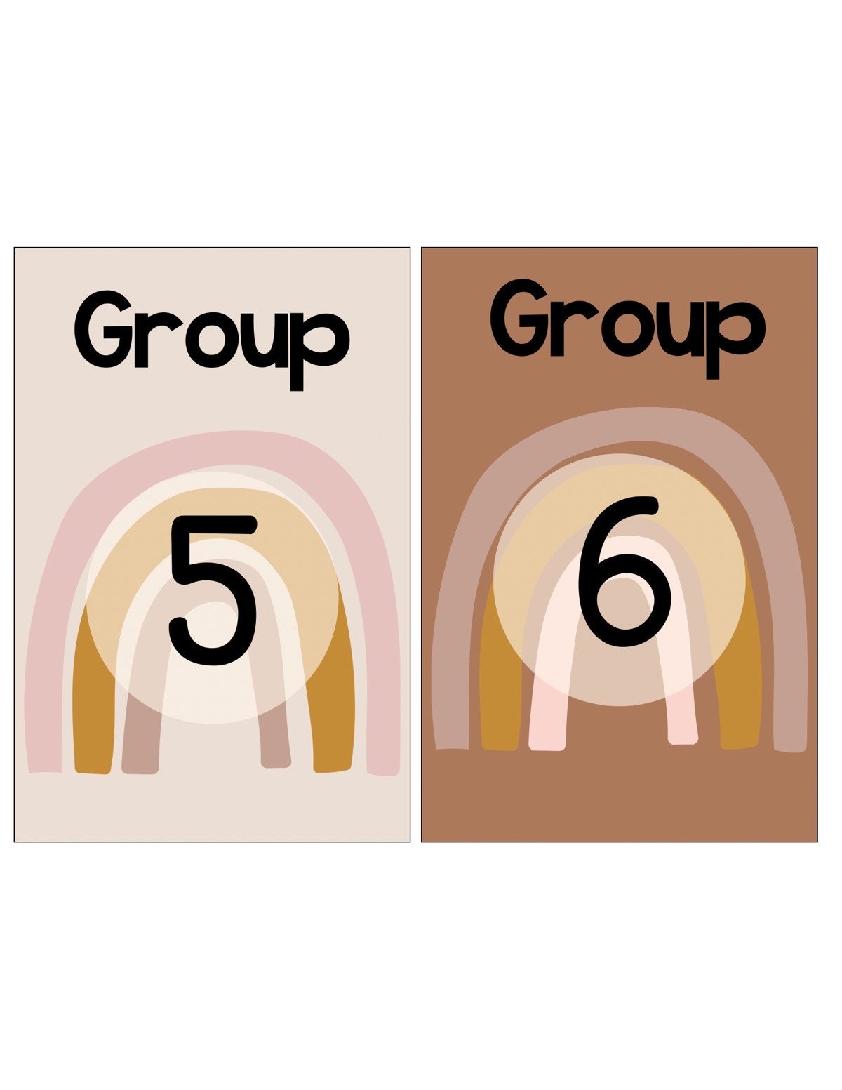 Boho Rainbow 4x6 Table & Group Labels Editable Boho - Etsy