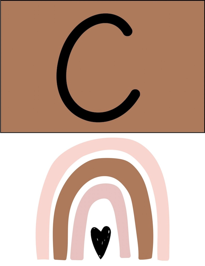 Boho Rainbow Alphabet Posters Neutral Rainbow Classroom - Etsy