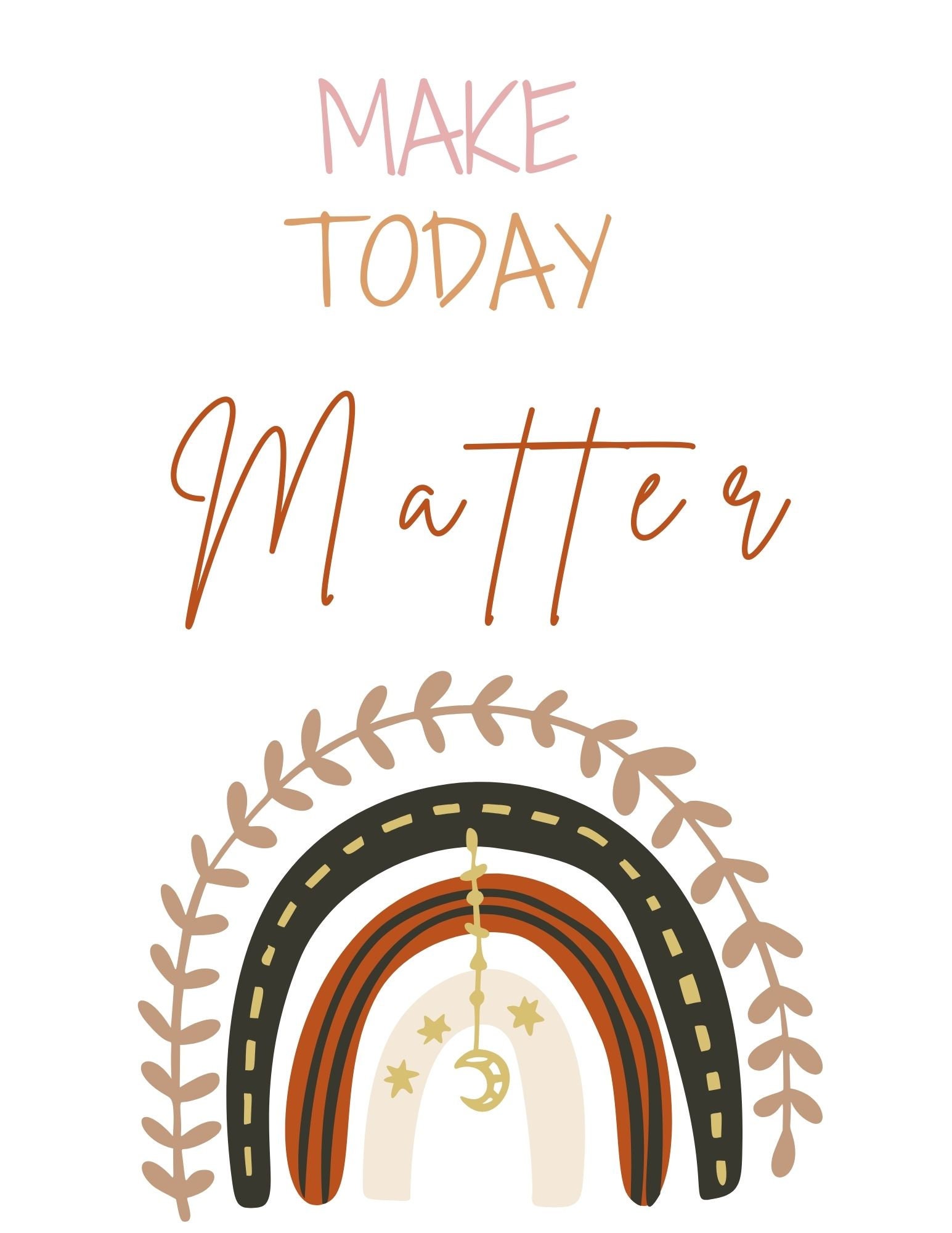 Carteles inspiradores imprimibles de Boho Rainbow, decoración del aula ...