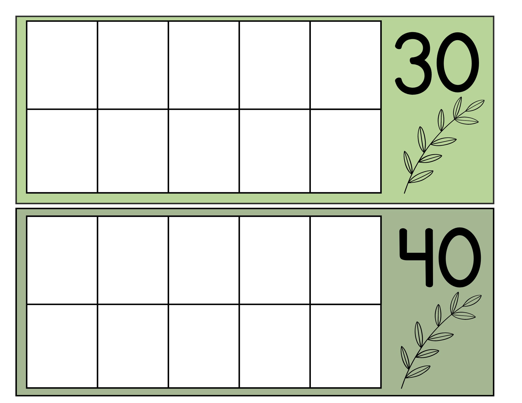 EDITABLE Printable Boho Plants Days of School Chart, 10s Frames, Boho ...