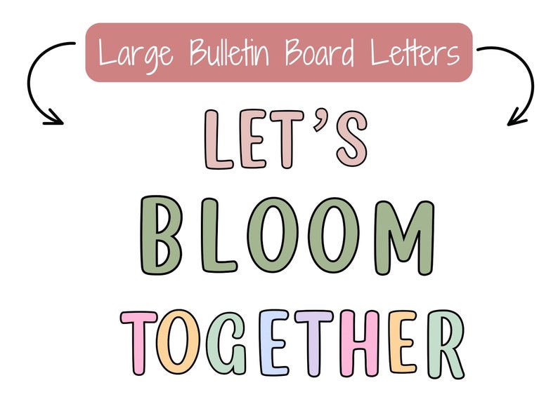 Lets Bloom Together Spring Bulletin Board Kit EDITABLE - Etsy