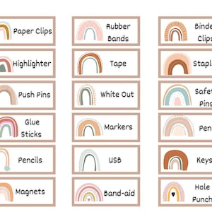 Boho Rainbow Teacher Toolbox Labels - EDITABLE - Etsy