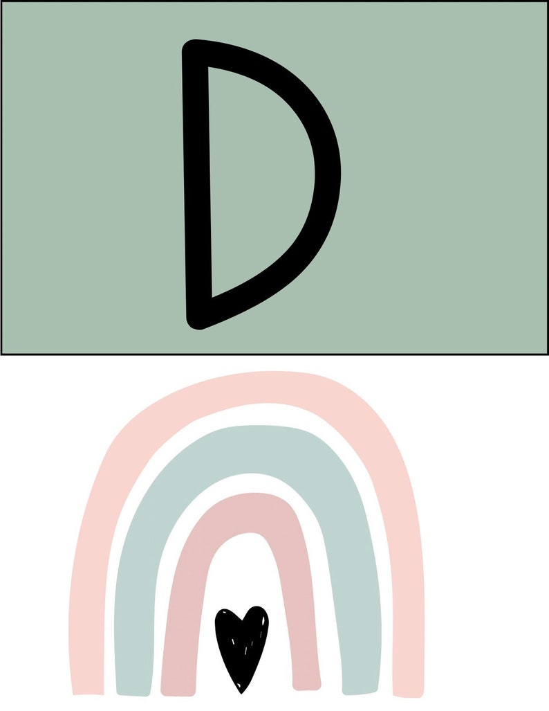 Boho Rainbow Alphabet Posters Neutral Rainbow Classroom - Etsy