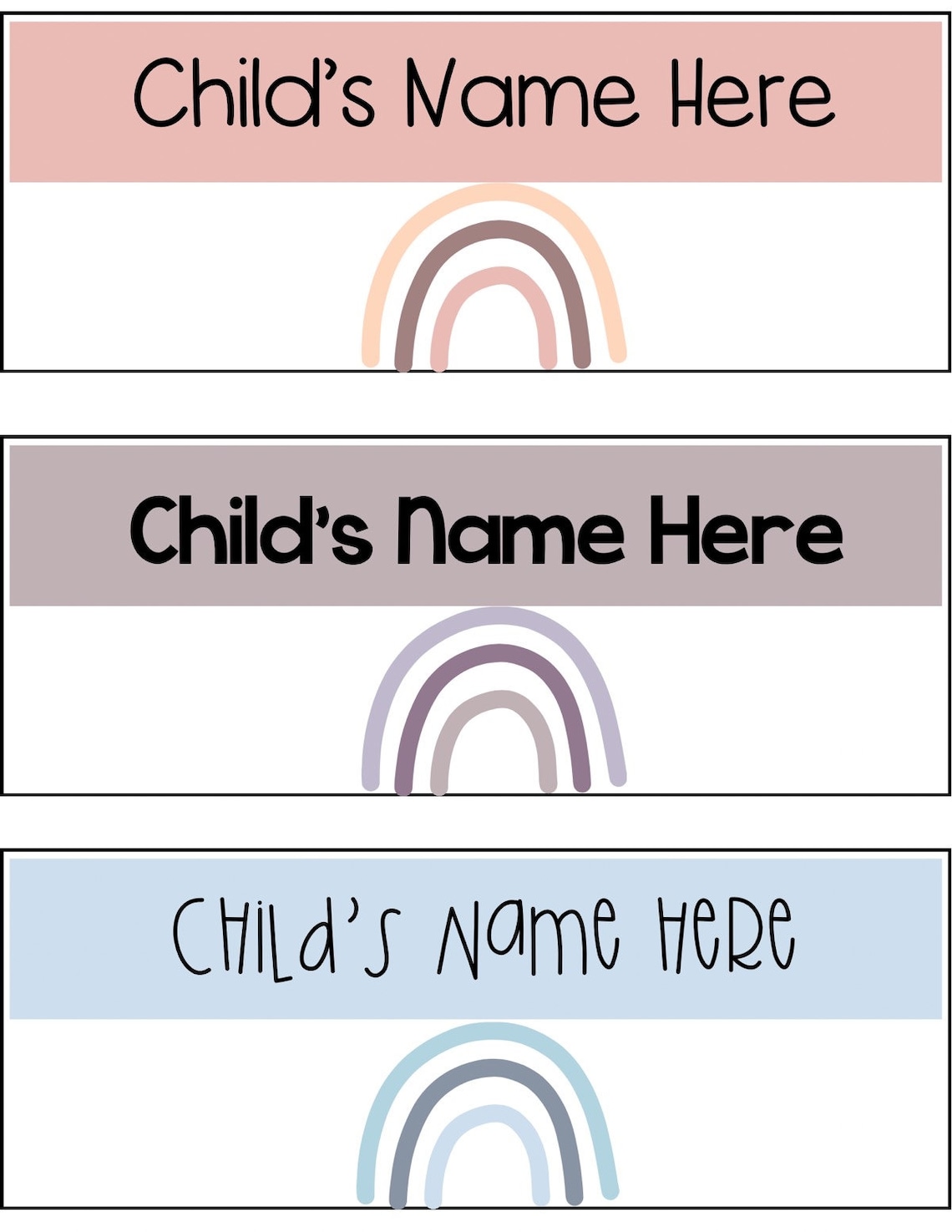 Boho Rainbow Cubby Name Labels - EDITABLE - Etsy