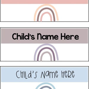 Boho Rainbow Cubby Name Labels - EDITABLE - Etsy