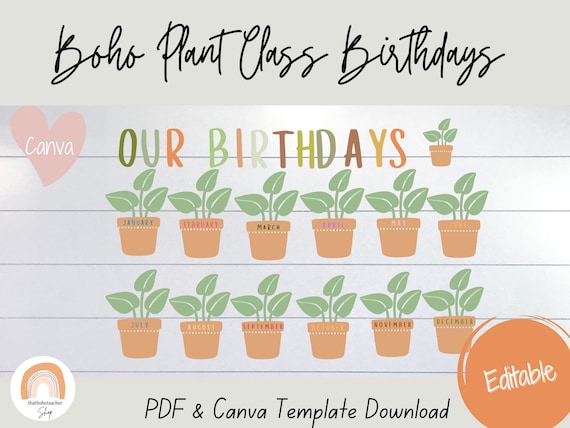 Class Birthdays Printable Posters EDITABLE Birthday Bulletin - Etsy ...