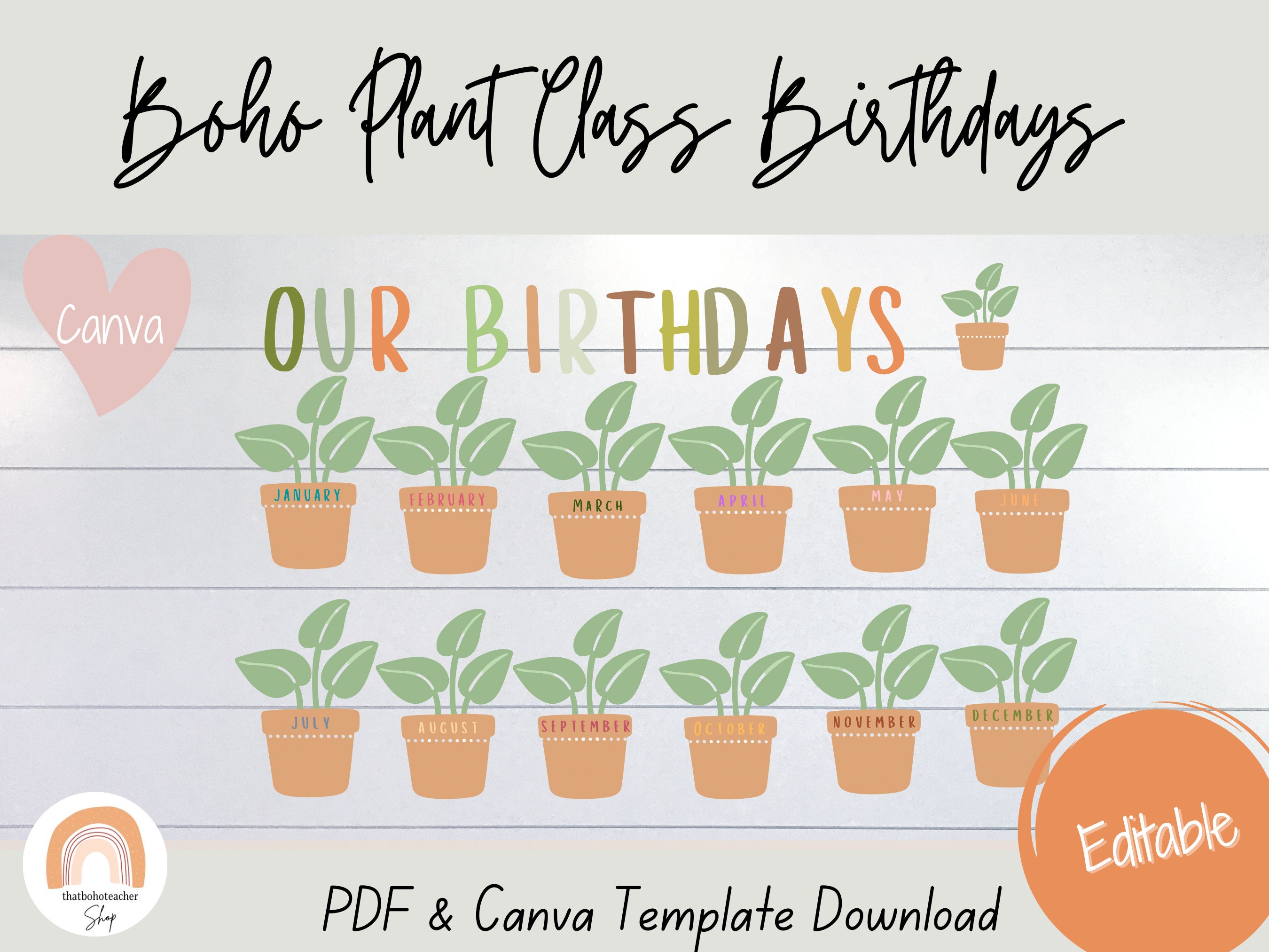 Birthday Chart Template For Classroom