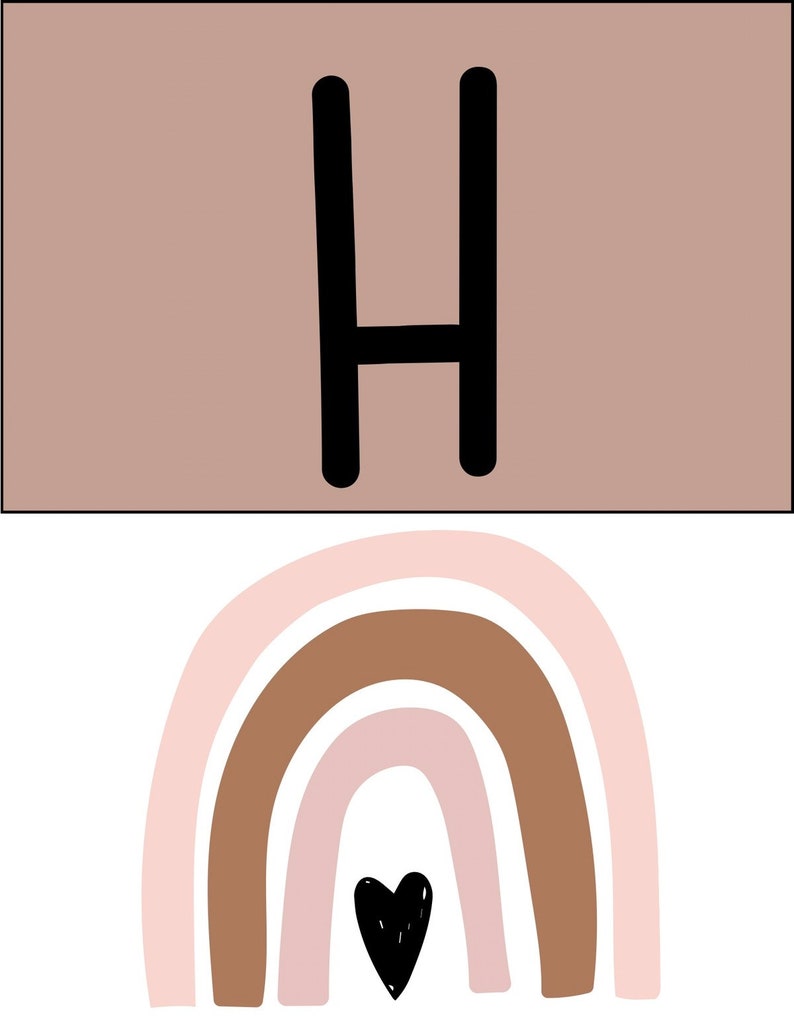 Boho Rainbow Alphabet Posters Neutral Rainbow Classroom - Etsy