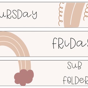EDITABLE Printable Boho Rainbow Drawer Rolling Cart Labels, Classroom ...